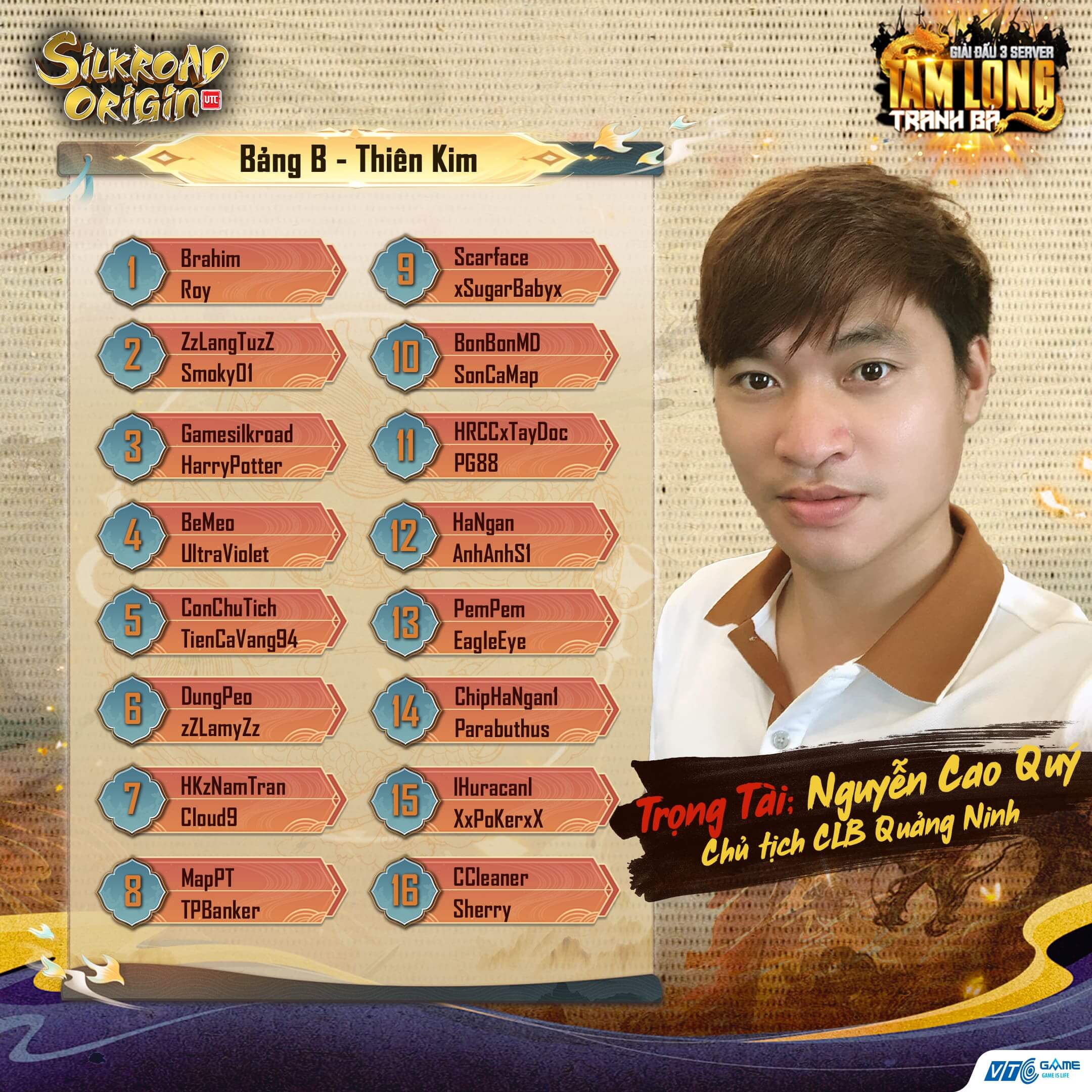 [Sự Kiện] Kết quả bốc thăm chia bảng đấu giải đấu PvP 3 server TAM LONG TRANH BÁ SRO VTC